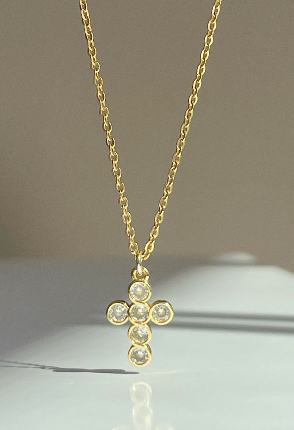 Halo Micro Cross Necklace | Dainty Layering Pendant – Dylan Rae Jewelry