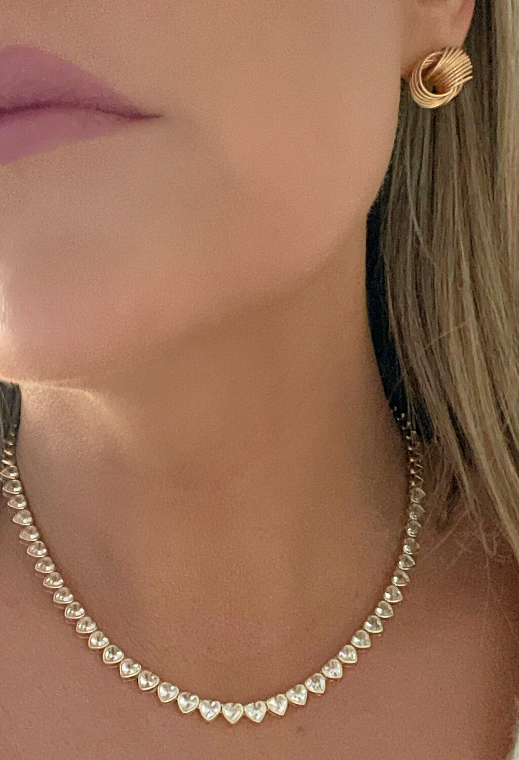 Dylan Rae Jewelry Princess Tennis Necklace – Heart CZ Gold Necklace ...
